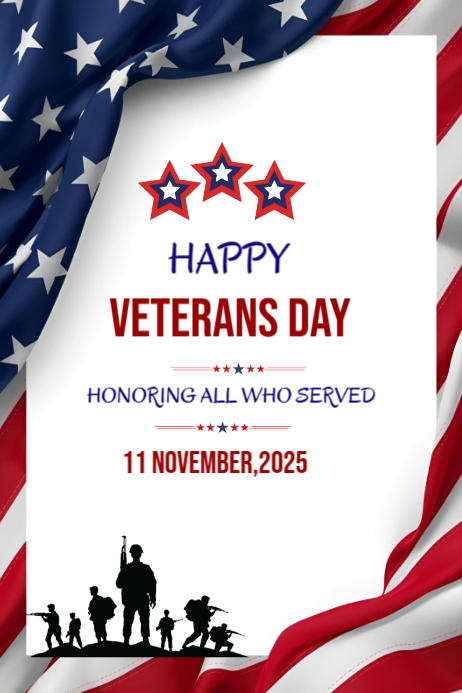 Happy veterans Day template 2025 | PosterMyWall