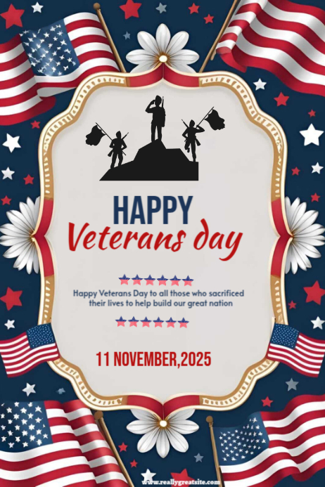 Happy Veterans day template 2025 | PosterMyWall