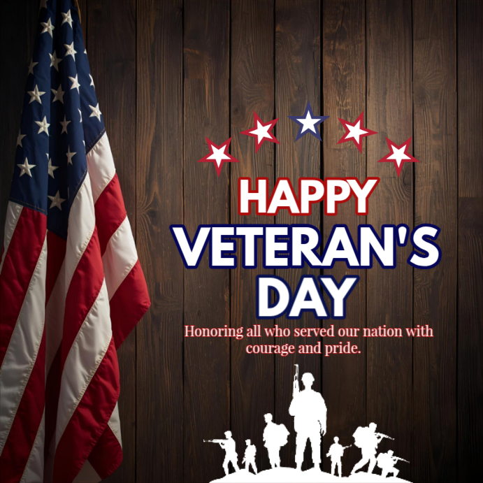 Happy Veterans Day Template 2025 | PosterMyWall