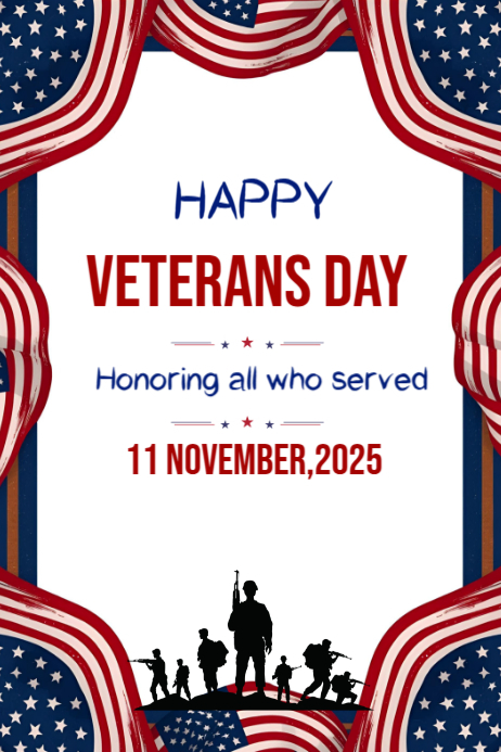 Happy veterans Day template 2025 | PosterMyWall