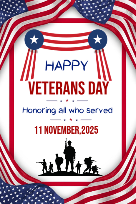 Happy veterans Day template 2025 | PosterMyWall