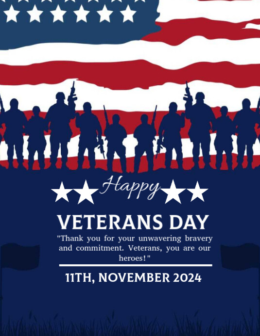 Happy Veterans Day USA Flyer 2024 Template | PosterMyWall
