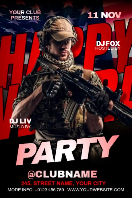 Plantilla de Happy Veterans Party | PosterMyWall