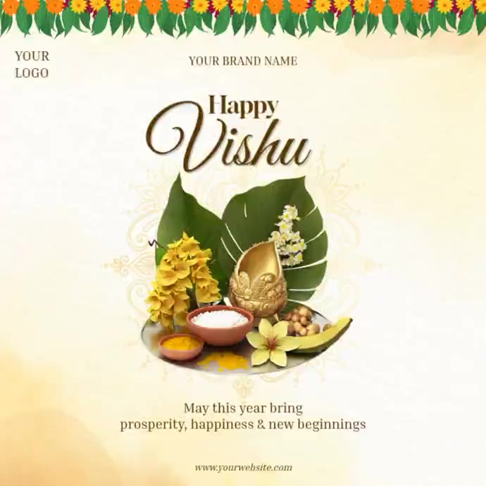 Yellow Vishu Festival Posters Template | PosterMyWall