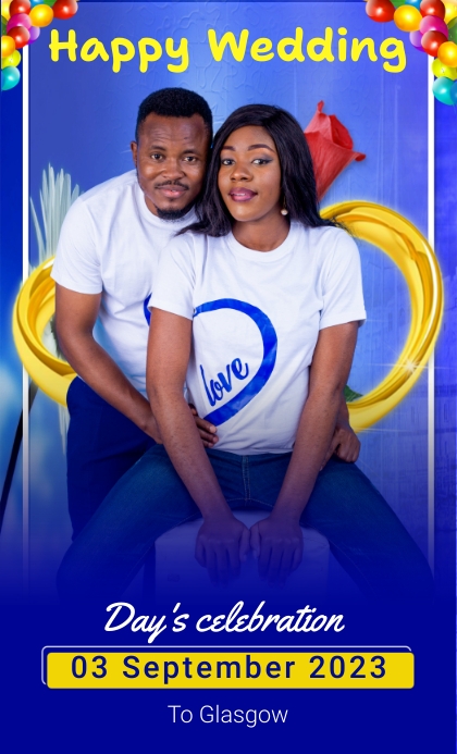 Happy Wedding (Day celebration) Template | PosterMyWall