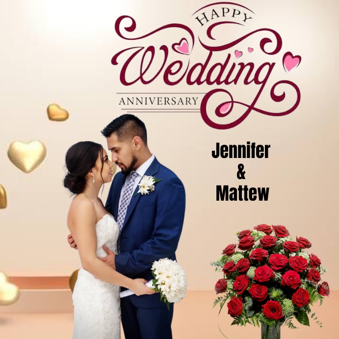 Happy wedding anniversary Template | PosterMyWall