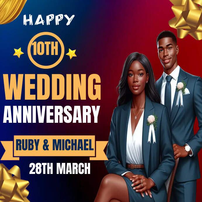 Happy wedding anniversary flyer Template | PosterMyWall