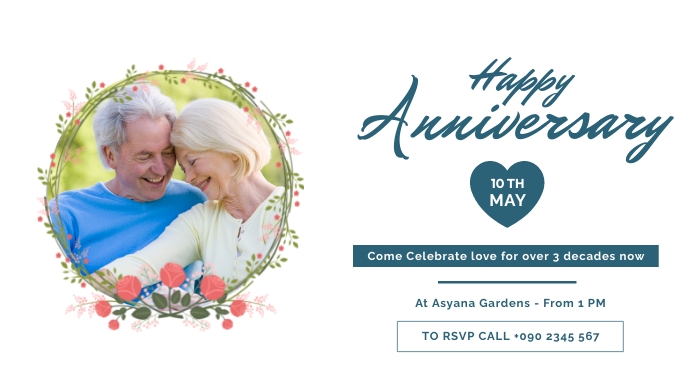 HAPPY WEDDING ANNIVERSARY FLYER Template | PosterMyWall