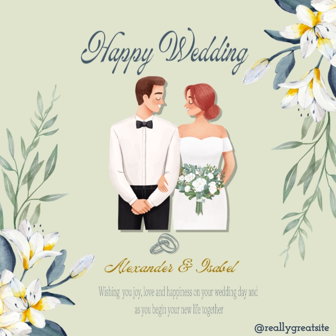 Happy Wedding Template | PosterMyWall