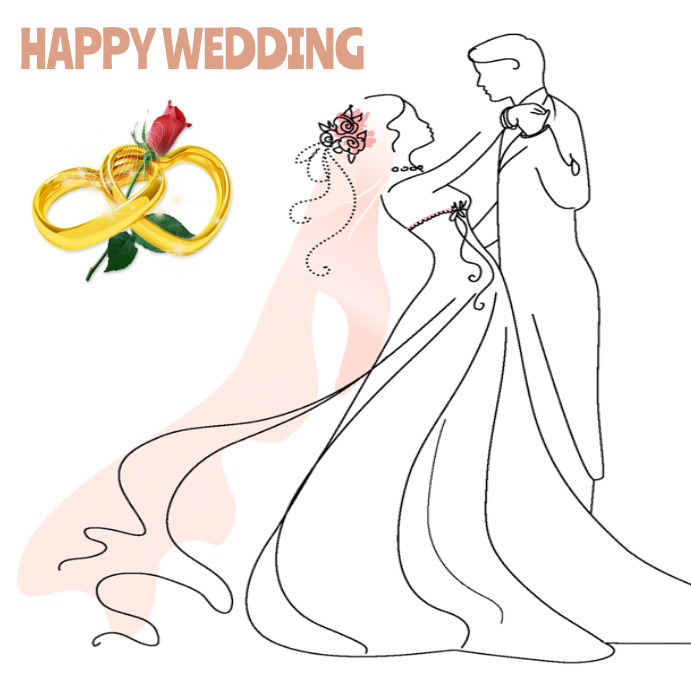 HAPPY WEDDING Template | PosterMyWall