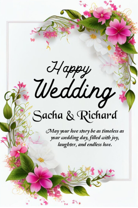 Happy Wedding Template | PosterMyWall