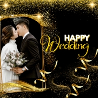 Happy wedding gold Template | PosterMyWall