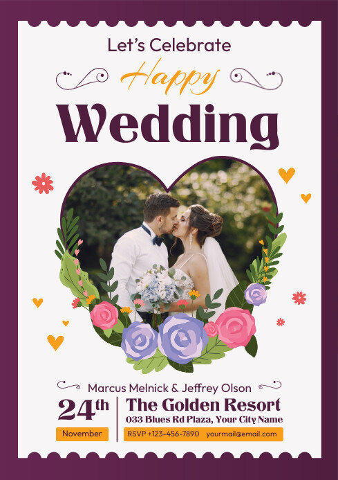 Happy wedding template | PosterMyWall
