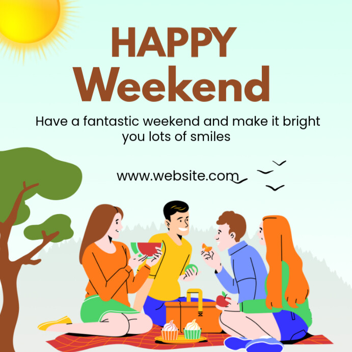 Plantilla de Happy Weekend Instagram Post | PosterMyWall