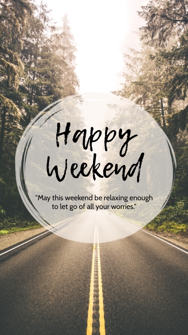 Happy Weekend Whises Gray & Cream Template | PosterMyWall