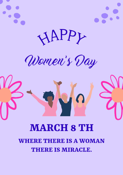 Happy Women's Day A4 Template | PosterMyWall