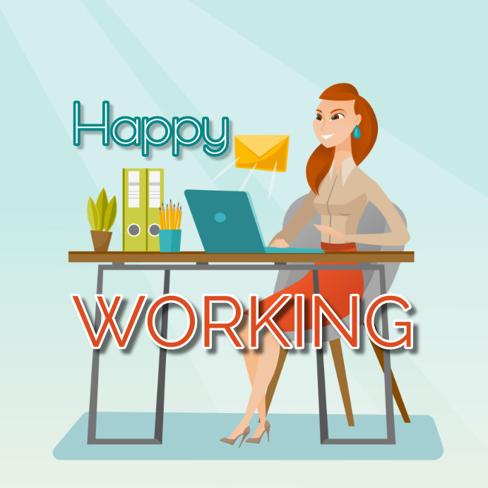 Plantilla de Happy Working | PosterMyWall
