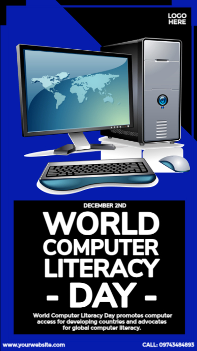 Happy World Computer Literacy Day Template | PosterMyWall