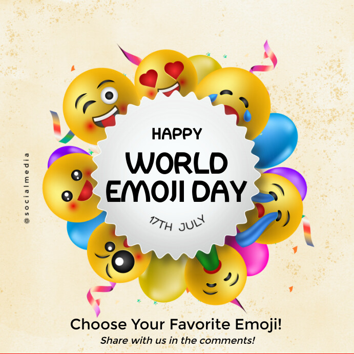 Happy World Emoji Day! Template | PosterMyWall