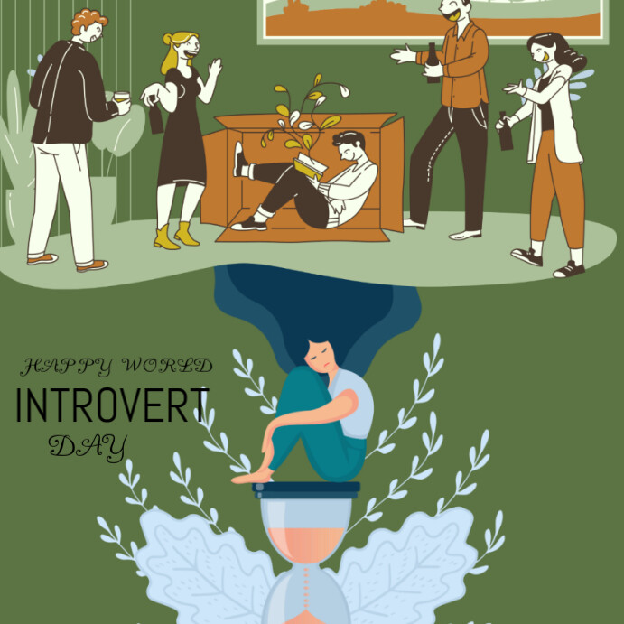 Happy World Introvert Day Instagram Post Template | PosterMyWall