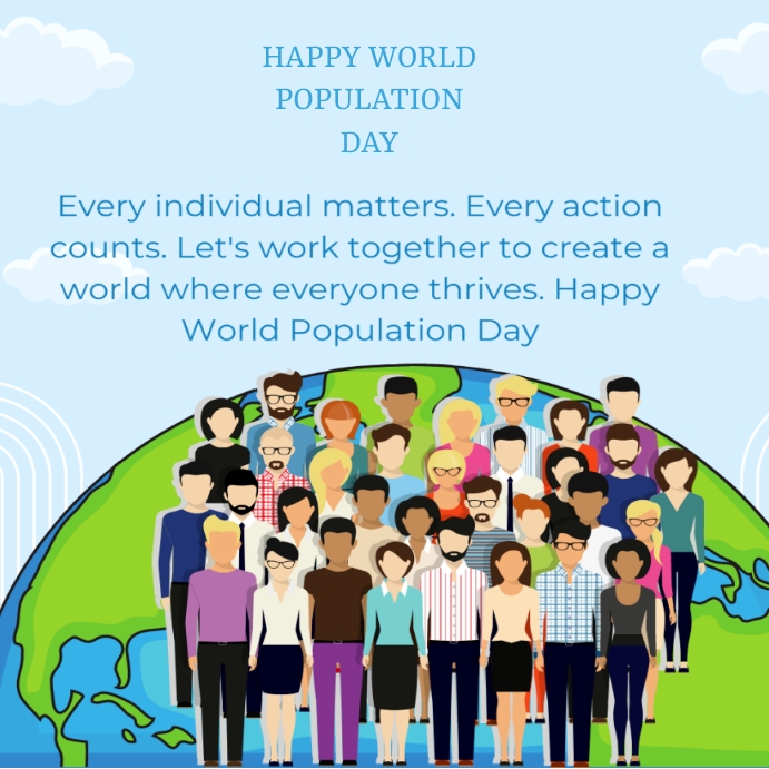 HAPPY WORLD POPULATION DAY Template | PosterMyWall