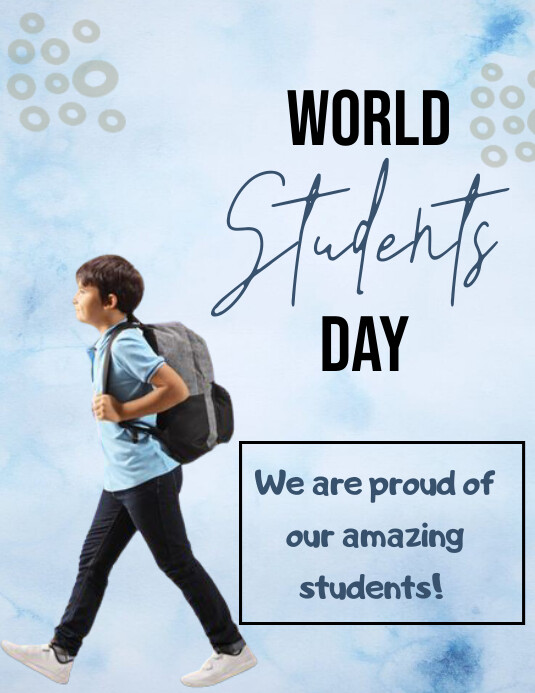 Happy world students day Template | PosterMyWall