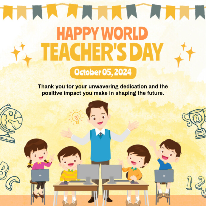 Modèle Happy World Teacher's Day | PosterMyWall