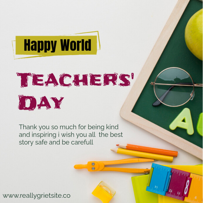 Happy World Teachers Day Template | PosterMyWall