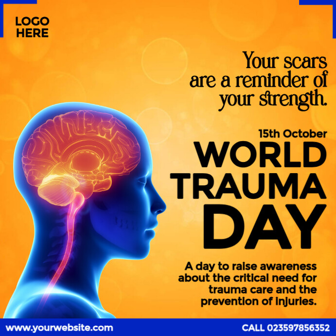 Happy World Trauma Day Template | PosterMyWall