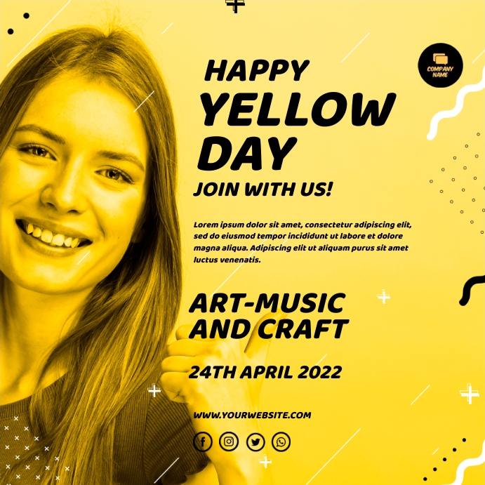Happy Yellow Day Template | PosterMyWall