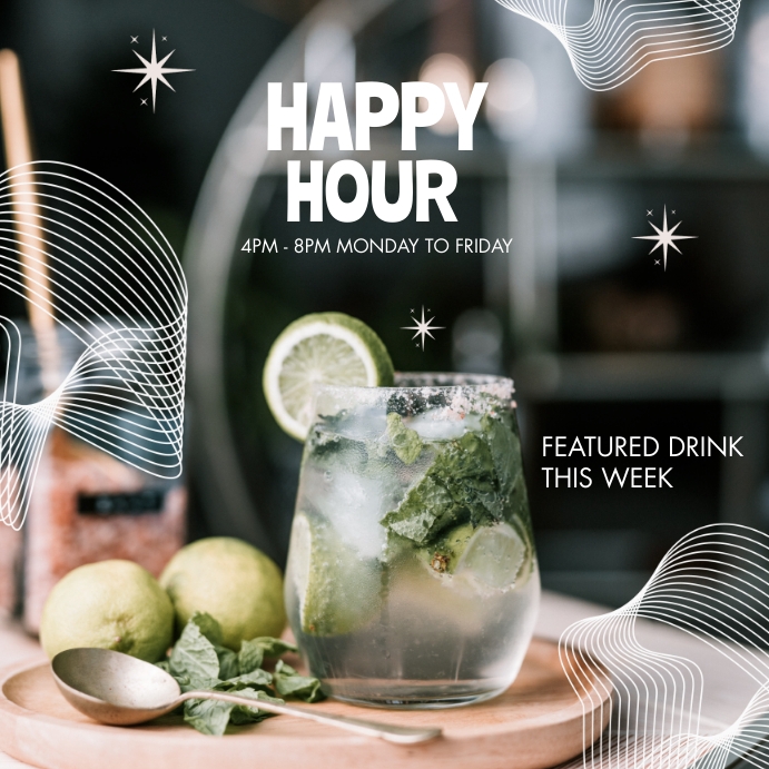 Copy of HAPPYHOUR COCKTAIL | PosterMyWall