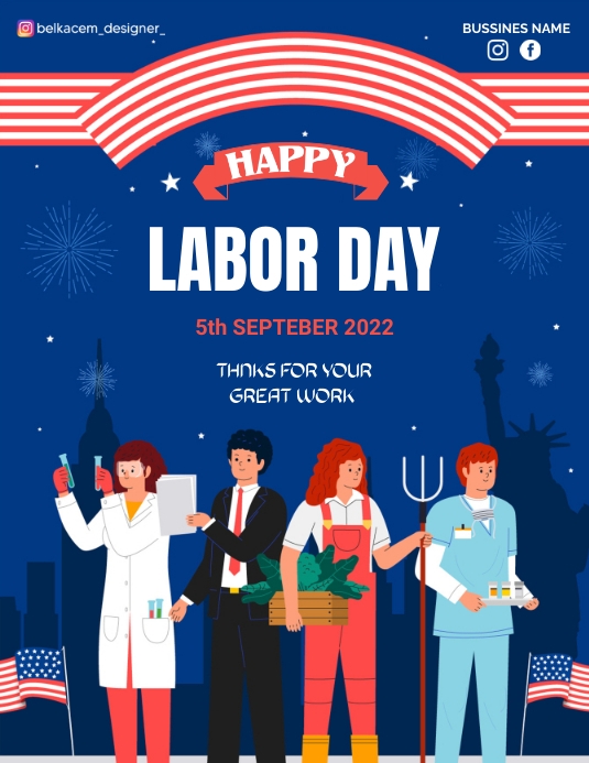 hapy labor day flyer Template | PosterMyWall