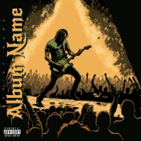 Burning Guitar Album Cover Design Template | PosterMyWall