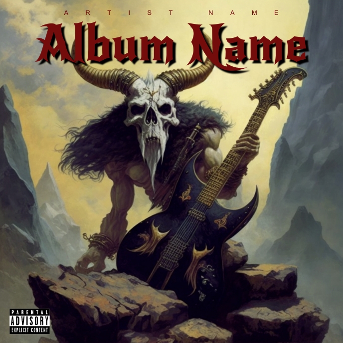 Hard Rock Goat Skull Album design Template | PosterMyWall