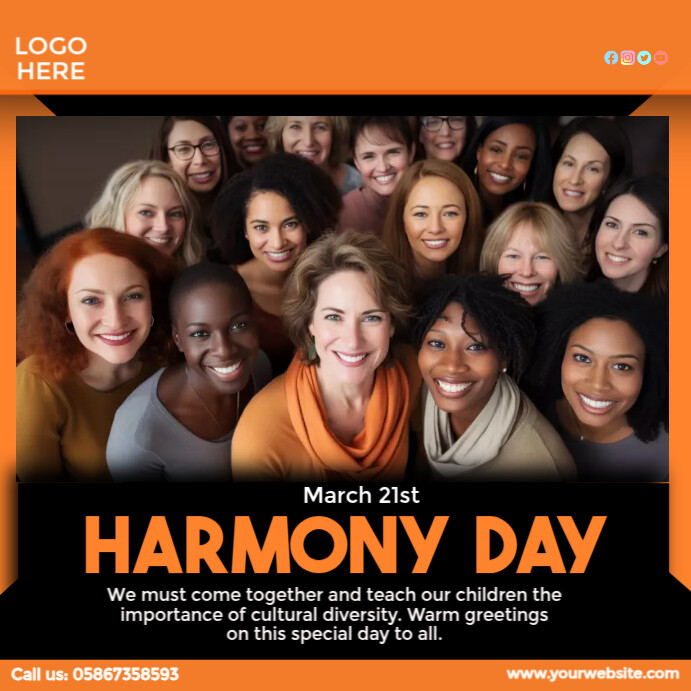 Modèle harmony day | PosterMyWall