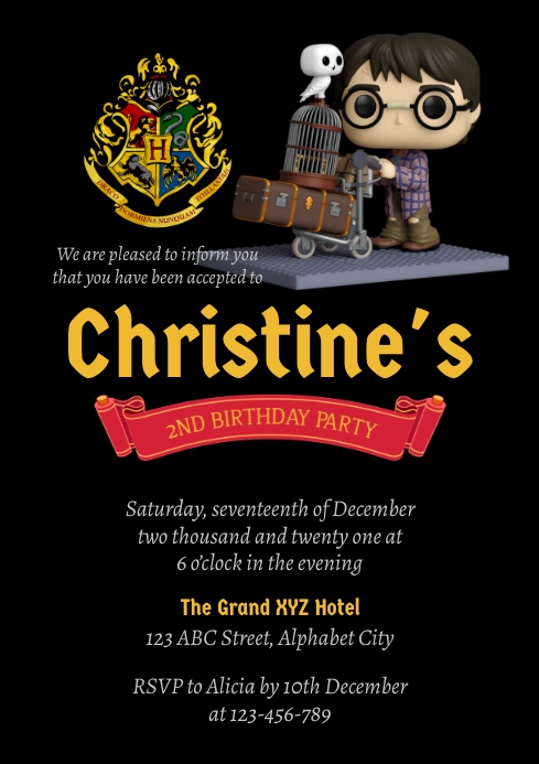 Harry Potter Birthday Invitation Template | PosterMyWall