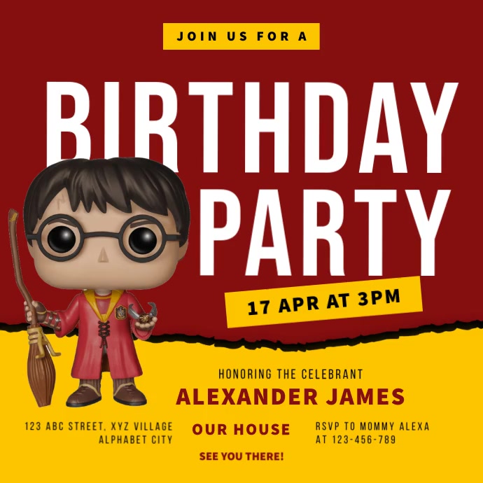 Harry Potter Birthday Invitation Template | PosterMyWall