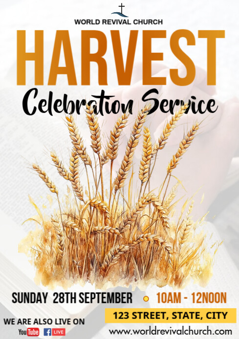 Harvest Church Service Flyer Template | PosterMyWall
