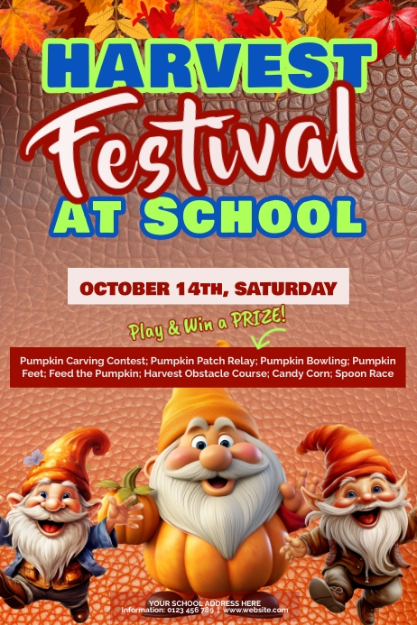 Plantilla de Harvest festival at school | PosterMyWall