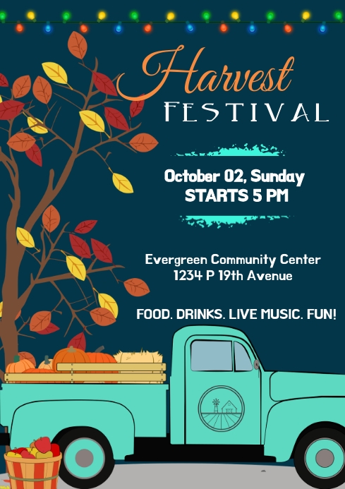 Harvest Festival flyer Template | PosterMyWall