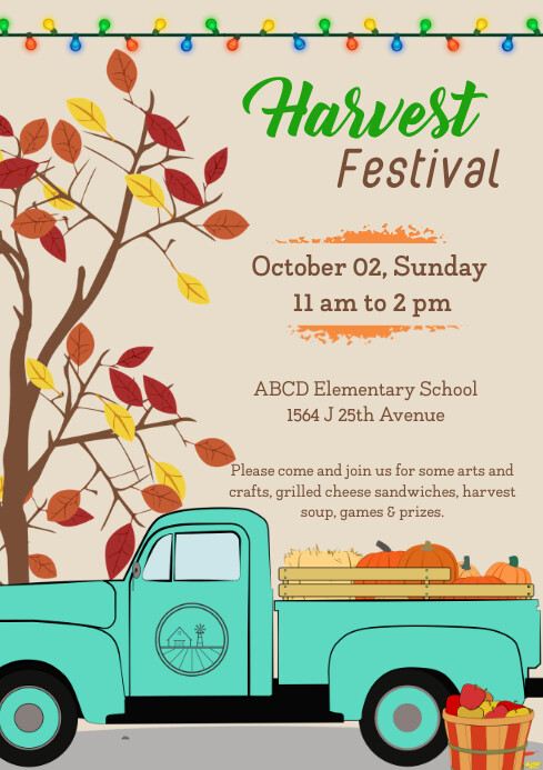 Harvest Festival flyer Template | PosterMyWall