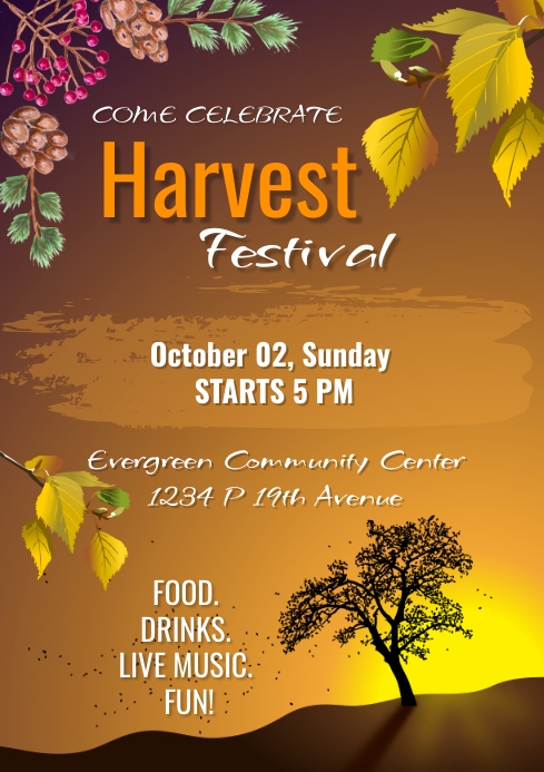 Harvest Festival flyer Template | PosterMyWall