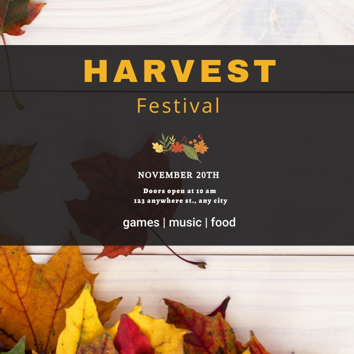Harvest Festival Instagram Post Template | PosterMyWall