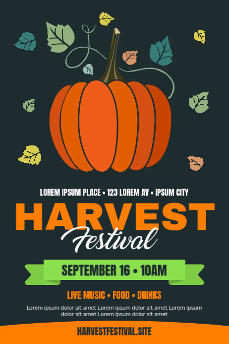 HARVEST FESTIVAL POSTER Template | PosterMyWall