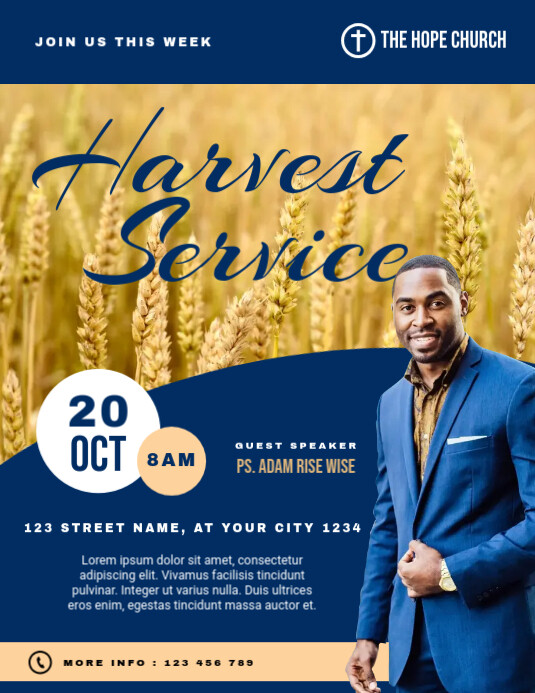 Harvest Service Church Flyer Template | PosterMyWall