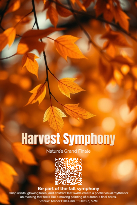Harvest Symphony Poster Template | Abstract Autumn Event Design ...