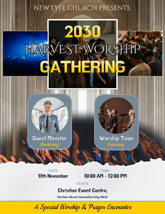 Harvest Worship Gathering Flyer Template | PosterMyWall