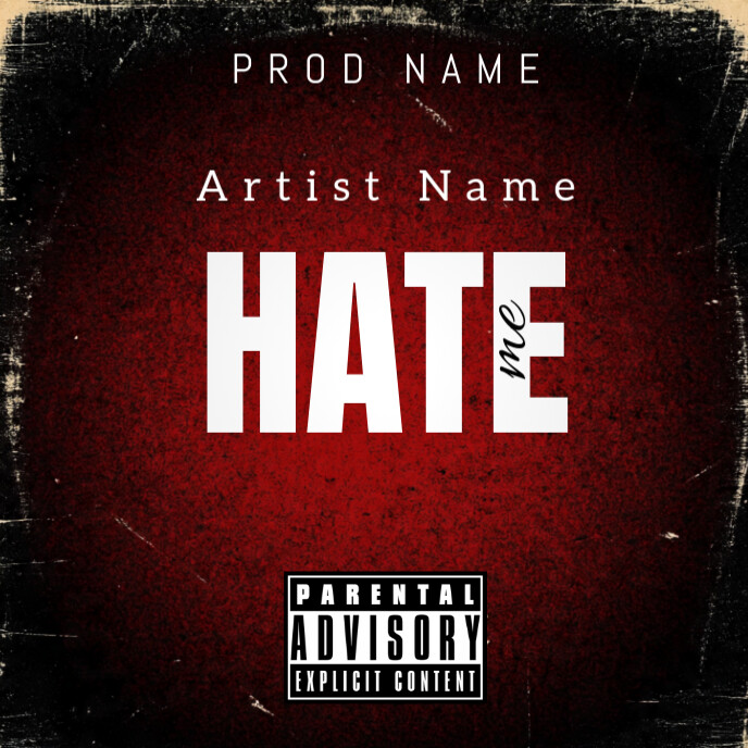 Hate Me Album Cover Album Cover Template | PosterMyWall
