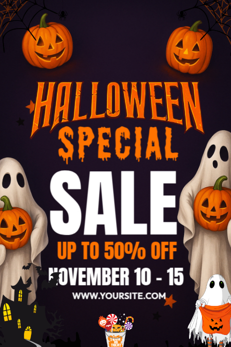 Haunted Discounts Halloween Sale Template | PosterMyWall