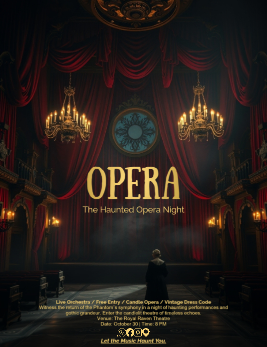 Plantilla de Haunted Gothic Opera Halloween Flyer Template | PosterMyWall